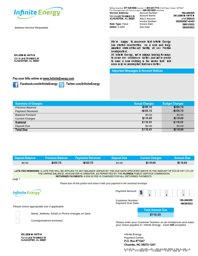 Service Address | Download Free PDF | Payments | Fee