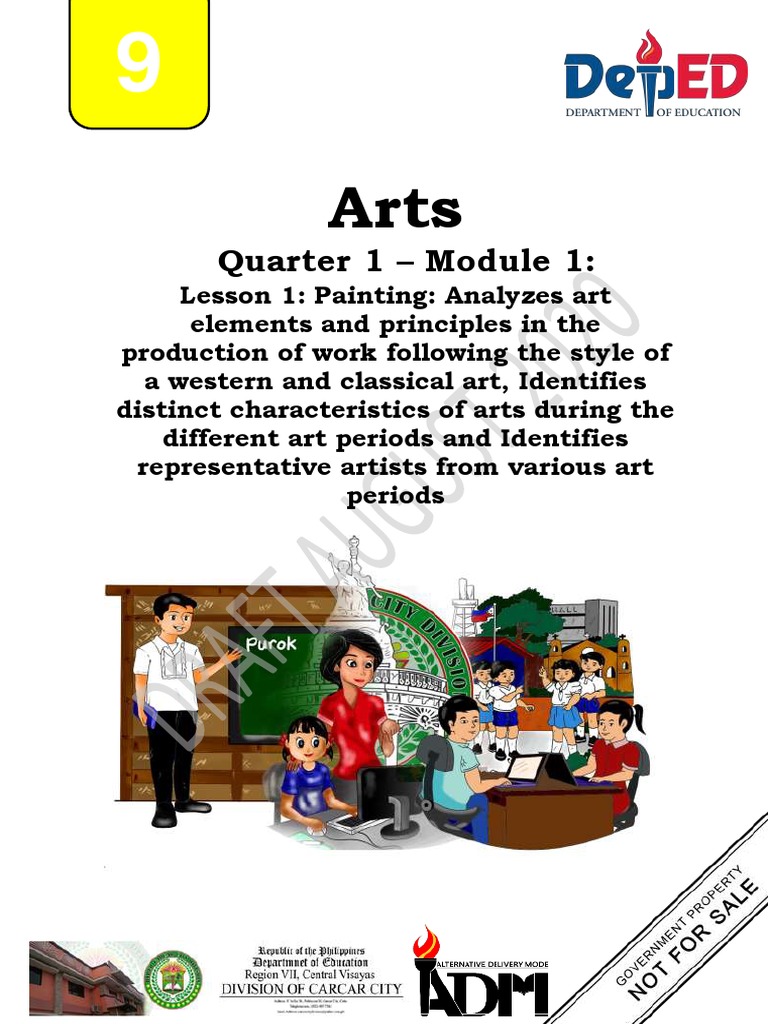 Arts 9 Module 1 Week 1 Lesson 1 v.01 CC | PDF | Paintings | Mosaic