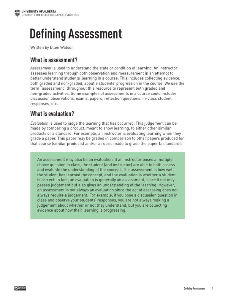 Defining Assessment | PDF | Educational Assessment | Test (Assessment)