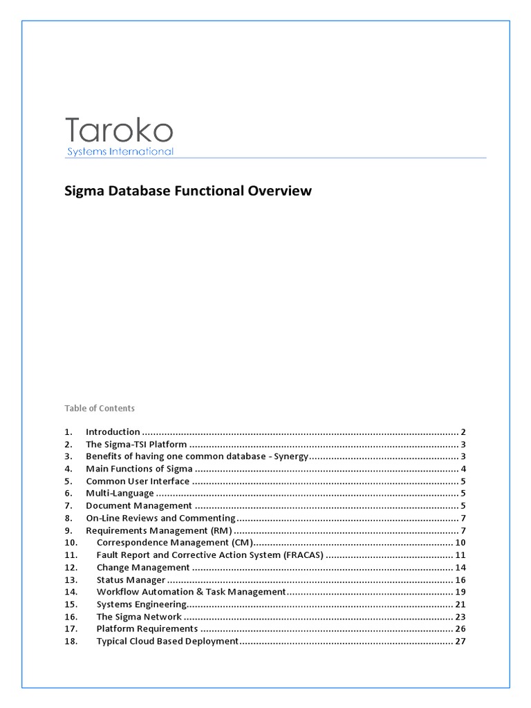 Sigma Functional Overview | PDF | Cloud Computing | File Maker