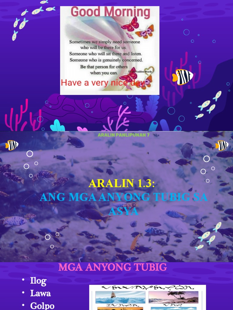 Aralin 1 3 Mga Anyong Tubig Sa Asya | PDF