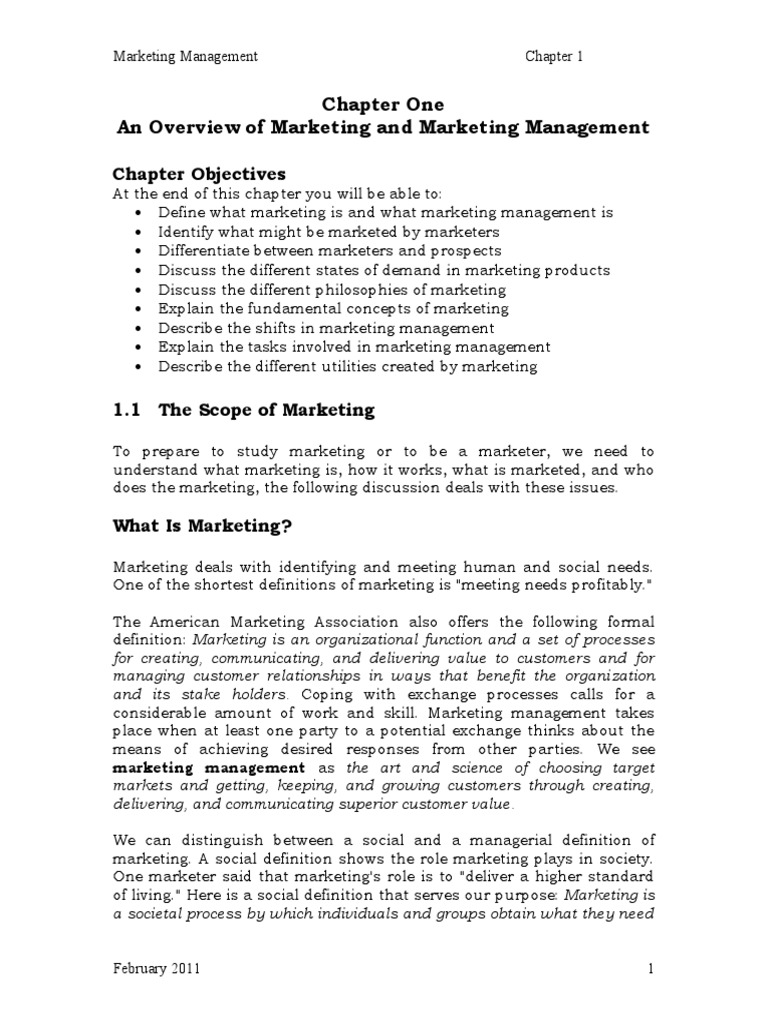 Marketing Chapter 1 | PDF | Marketing | Brand