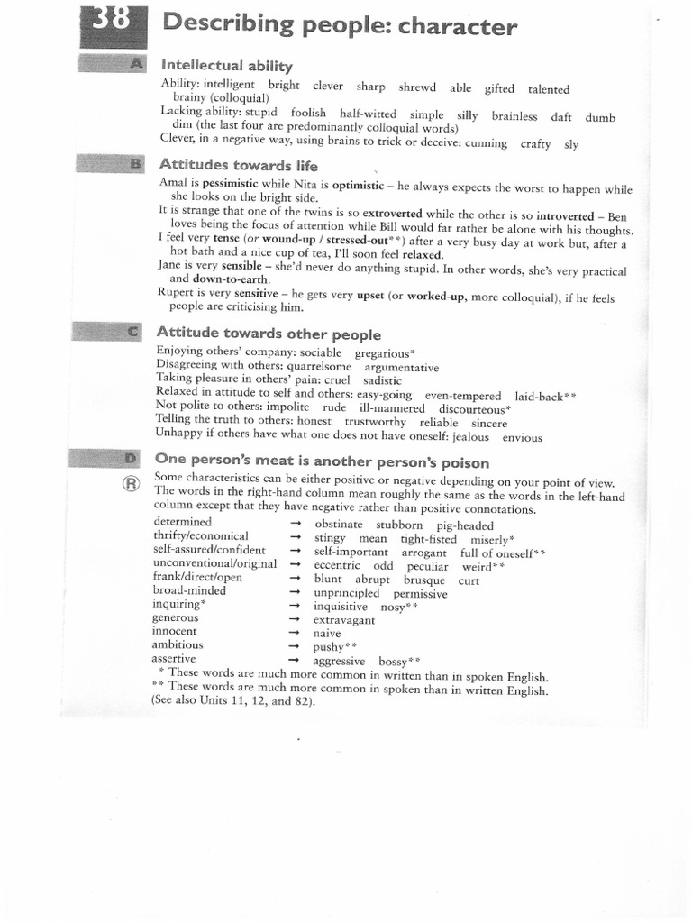 Describing Character 38 | PDF