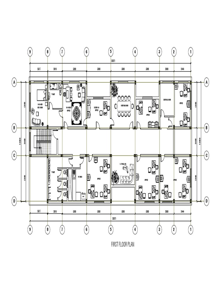 Admin Building (First Floor Plan) | PDF | Buildings And Structures
