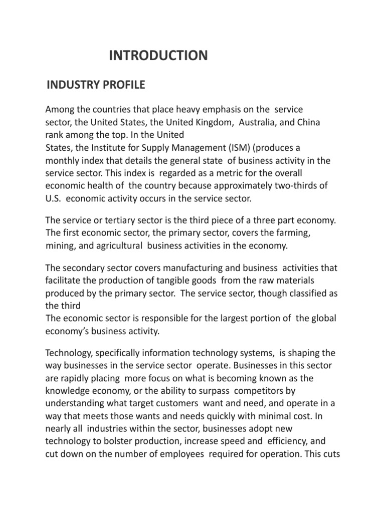 Industry Profile | PDF | Employment | Business