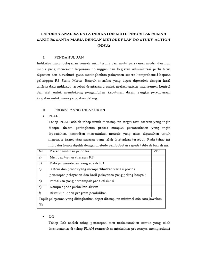 Contoh Pdsa | PDF | Pengelolaan Keuangan & Uang