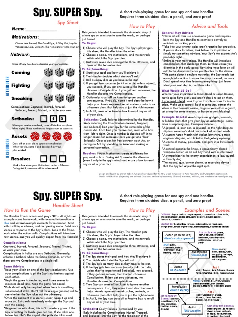 Spy Superspy RPG | PDF | Espionage