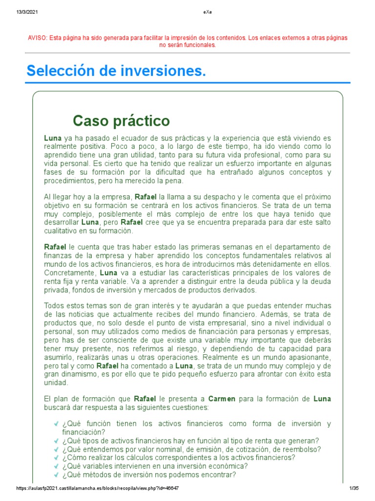 Gestión Financiera Tema 5 Selección de Inversiones | PDF | Fondo de ...