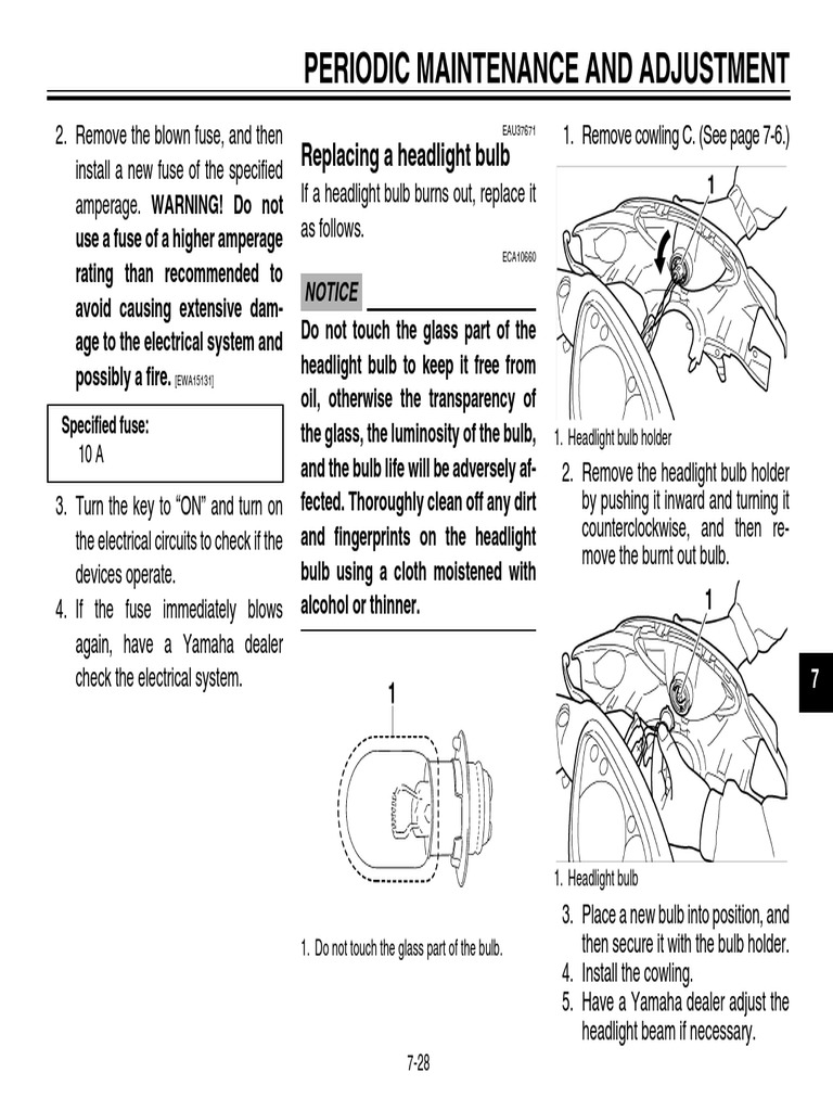 Mio Amore - Replacing A Headlight Bulb | PDF | Headlamp | Fuse (Electrical)