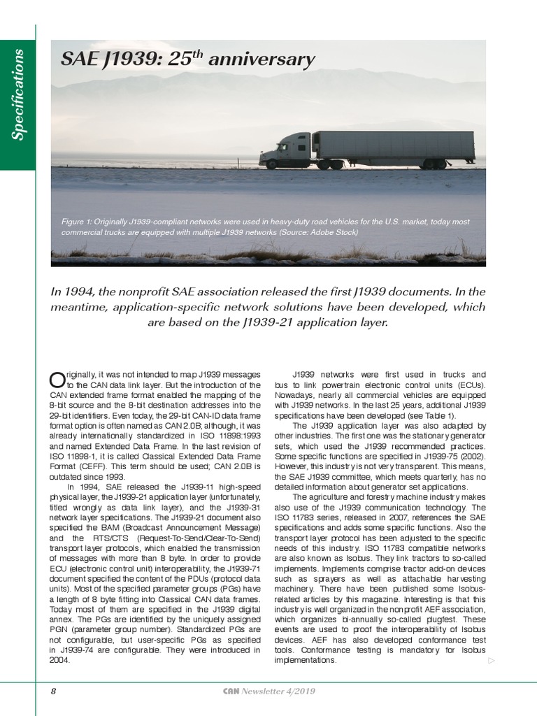 19-4 p8 Sae j1939 25th Anniversary Holger Zeltwanger Cia | PDF | Osi ...