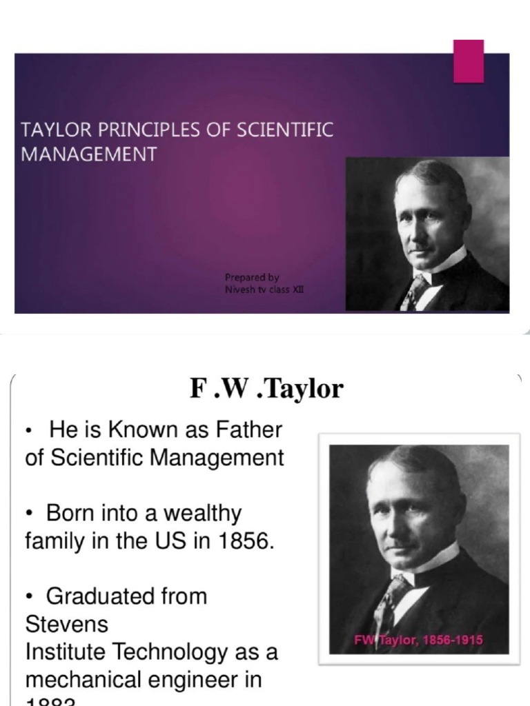 Principles Given by FW Taylor | PDF