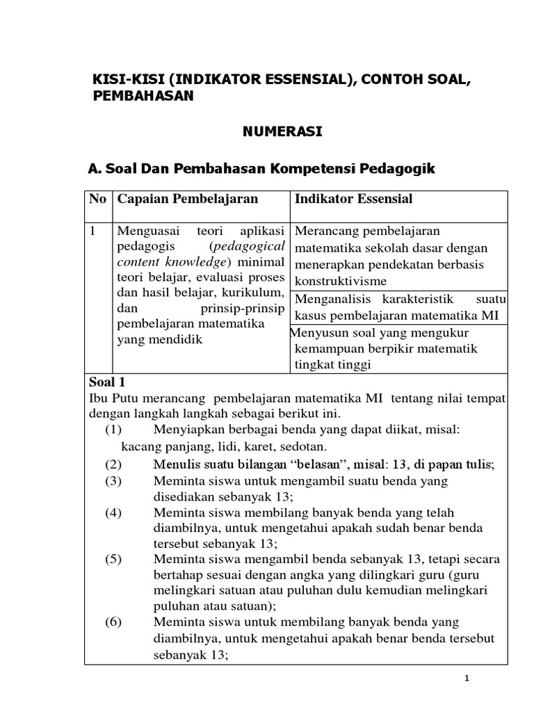 Latihan Soal Numerasi | PDF