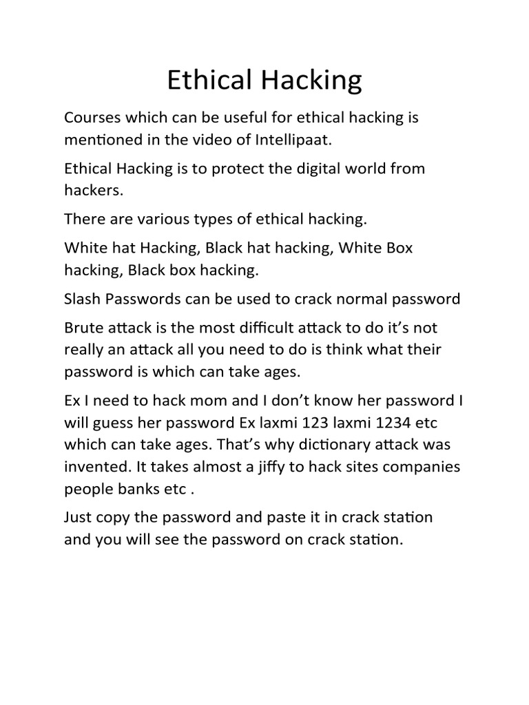 Ethical Hacking 7th Intellipaat | PDF | Computers