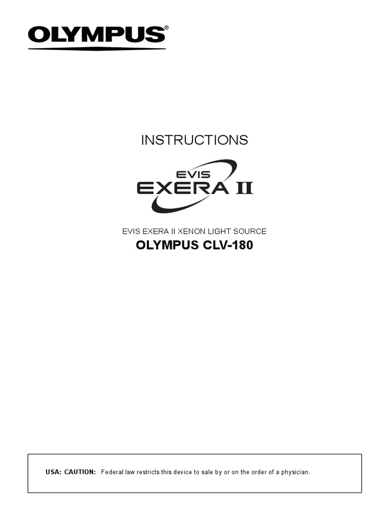 Olympus CLV 180 Instruction Manual | PDF | Endoscopy | Optical Filter