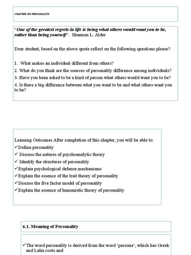 Personality Theories Explained | PDF | Id | Anxiety Disorder