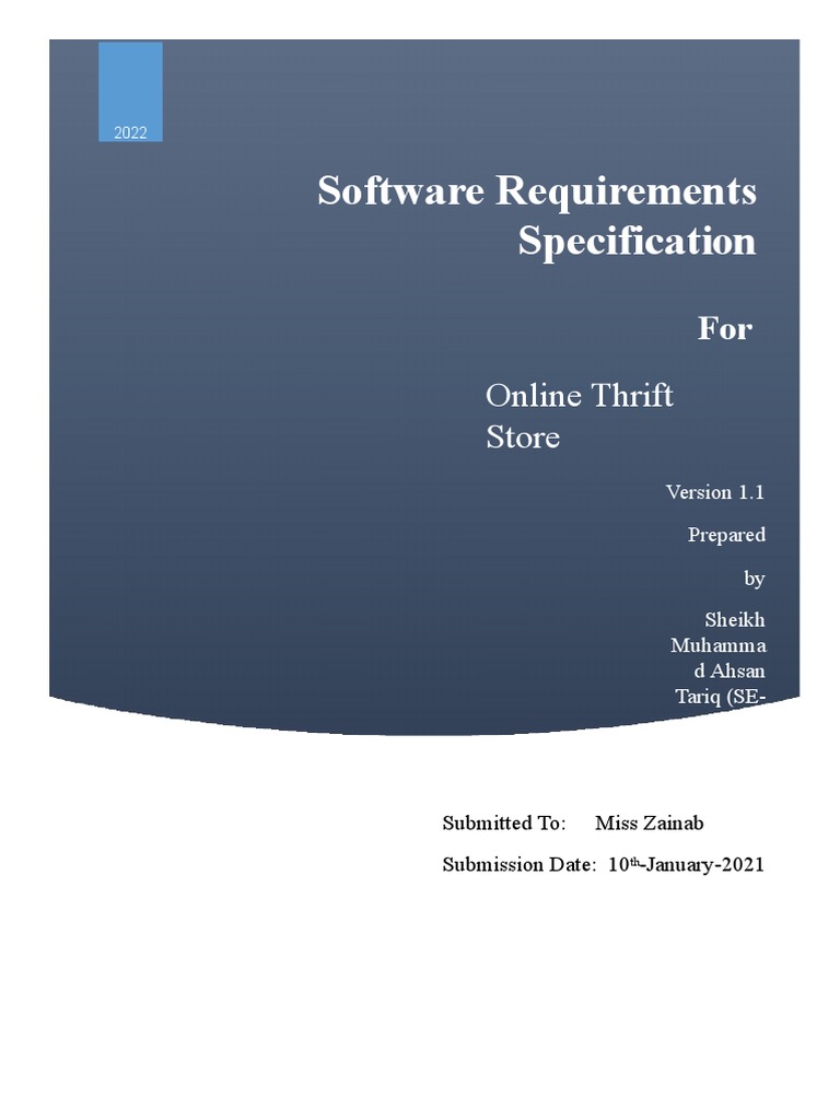 Thrift Store Software Specs | PDF | World Wide Web | Internet & Web