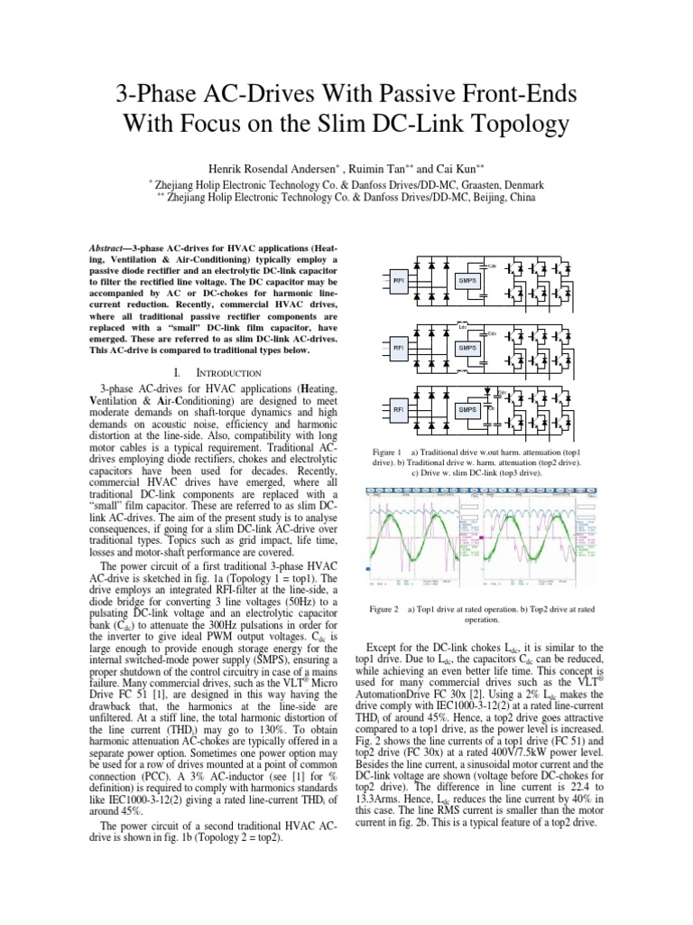 3-Phase AC-Drives With Passive Front-Ends With Focus On The Slim DC-Link Topology | PDF ...