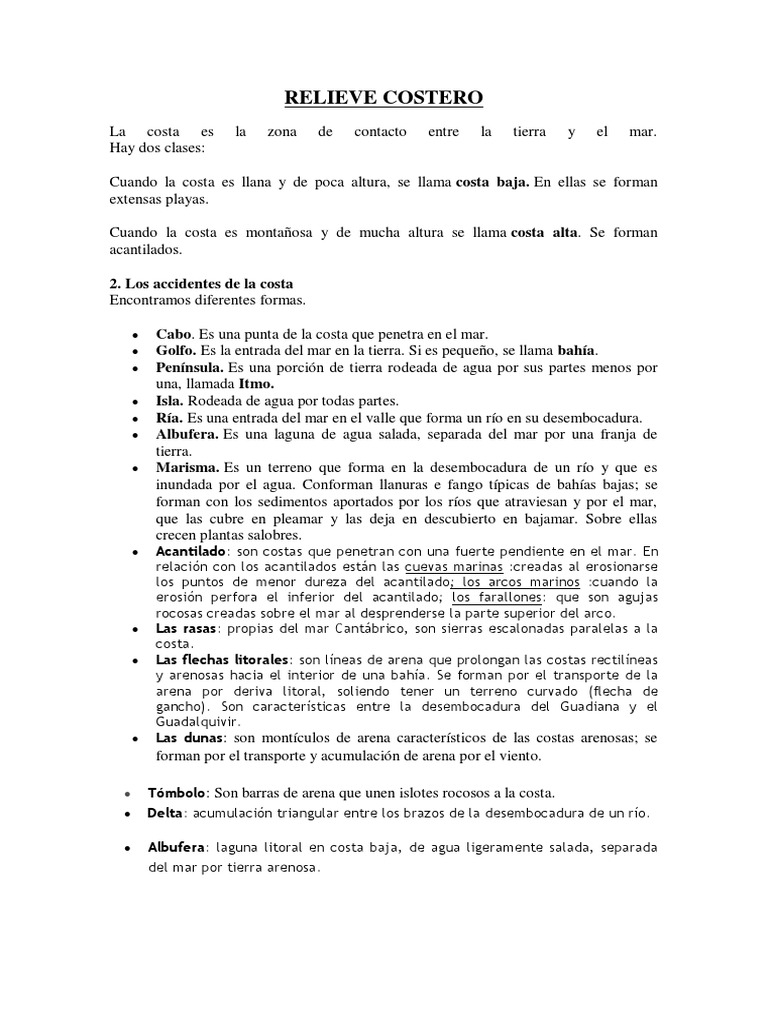 Relieve Costero | PDF | Costa | Mar
