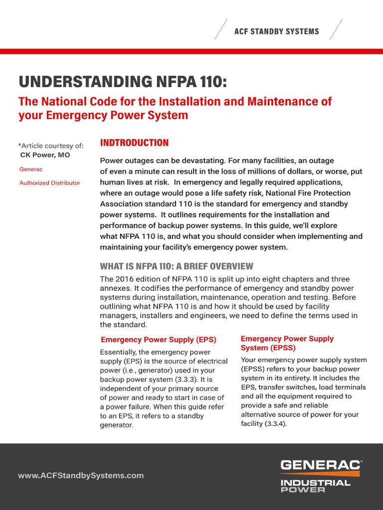 Nfpa 110 | PDF