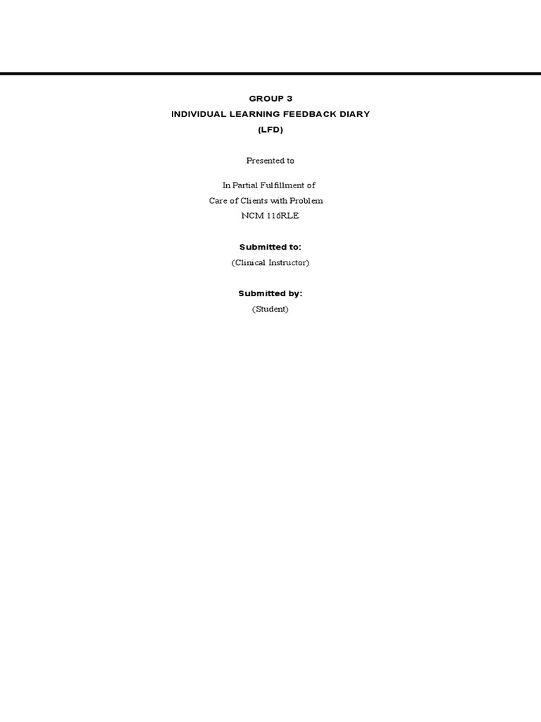 Learning Feedback Diary Nursing | PDF