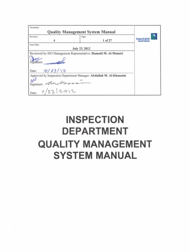 Quality Manual | PDF