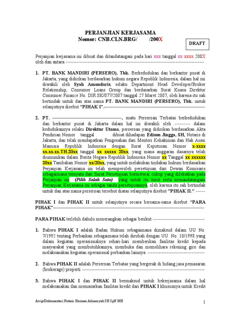 Contoh Pks Brokerage Indonesia Pdf