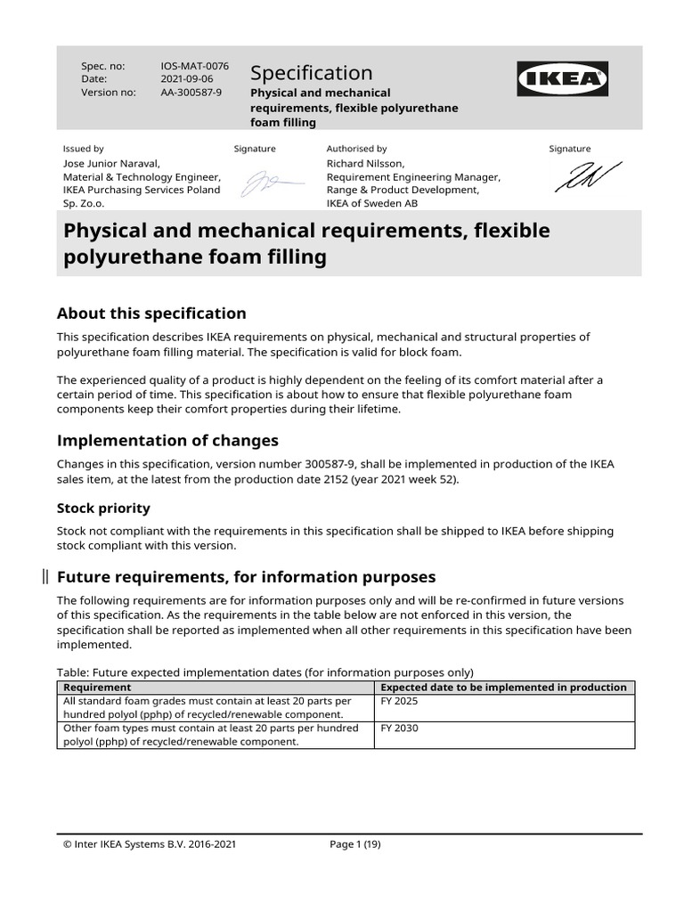 IOS-MAT-0076 (AA-300587-9) - Sedo Vina | PDF | Polyurethane | Materials