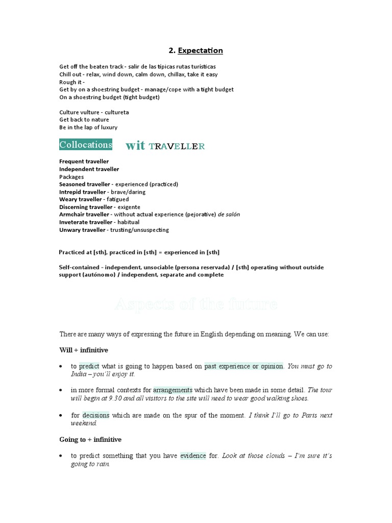 UNIT 2. EXPECTATION | PDF | English Language | Linguistics