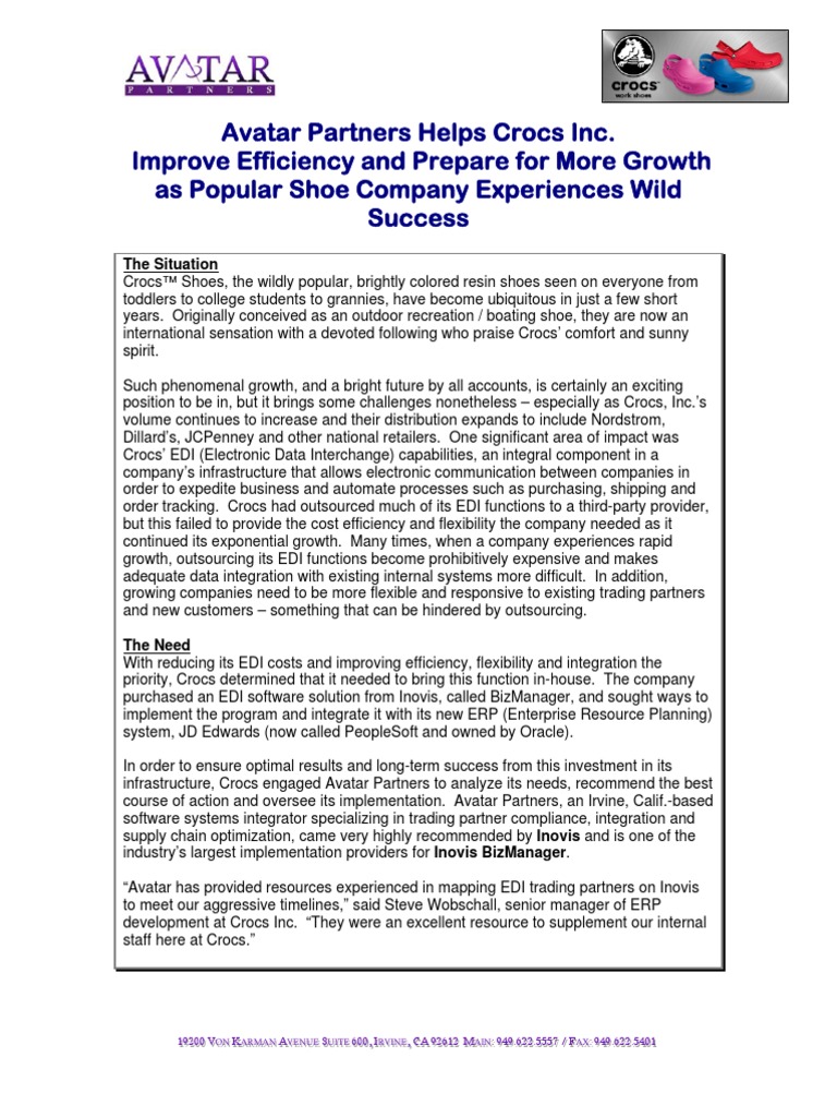Crocs Case Study | PDF | Electronic Data Interchange | Enterprise ...
