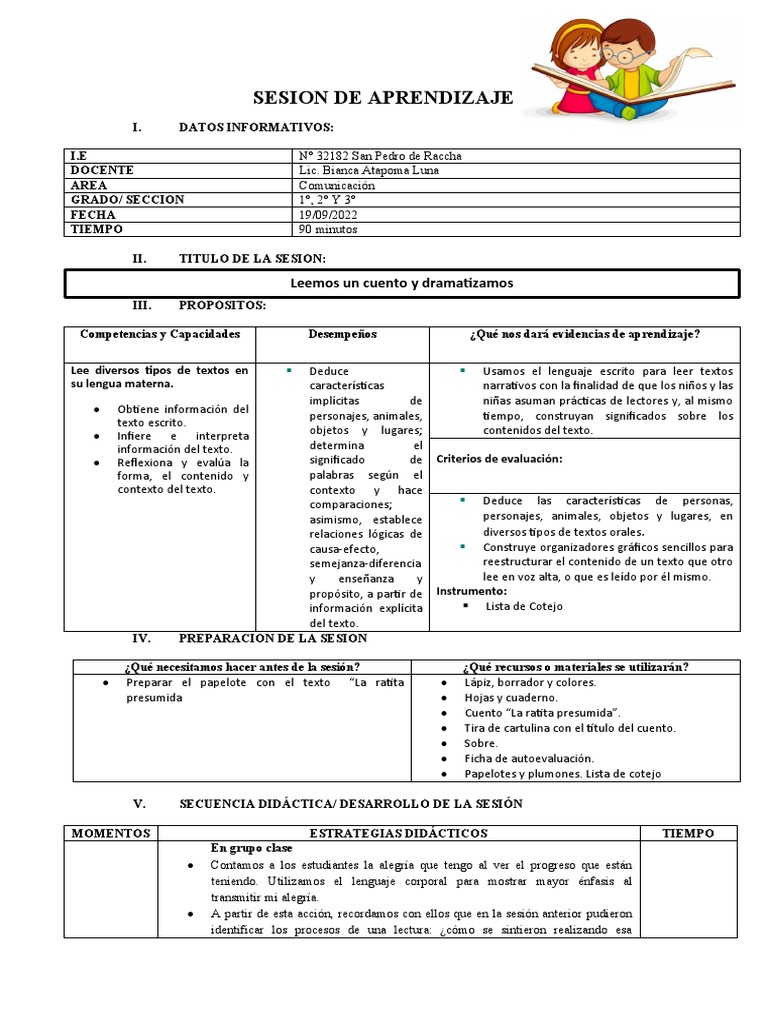 Sesion de Aprendizaje 19 Setiembre | PDF | Aprendizaje | Ciencia cognitiva
