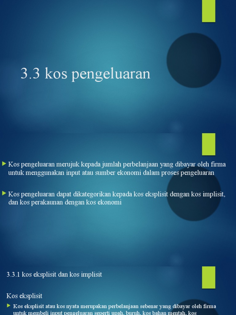 3.3 Kos Pengeluaran | PDF