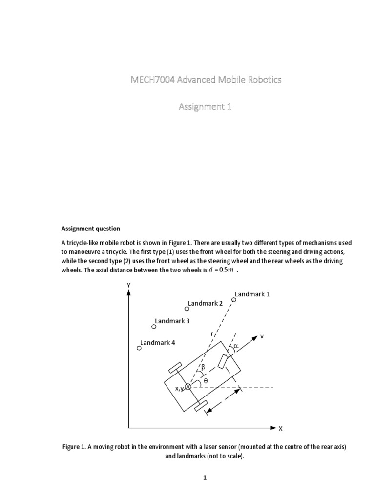 Mobile Robotics Assignment1 Pdf Kinematics Rotation Around A 5527