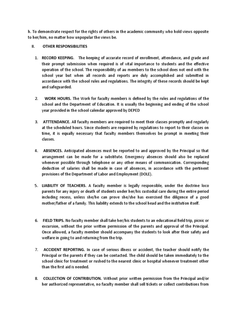 Faculty Manuals Pages 80 90 Pdf Teachers Teaching Method