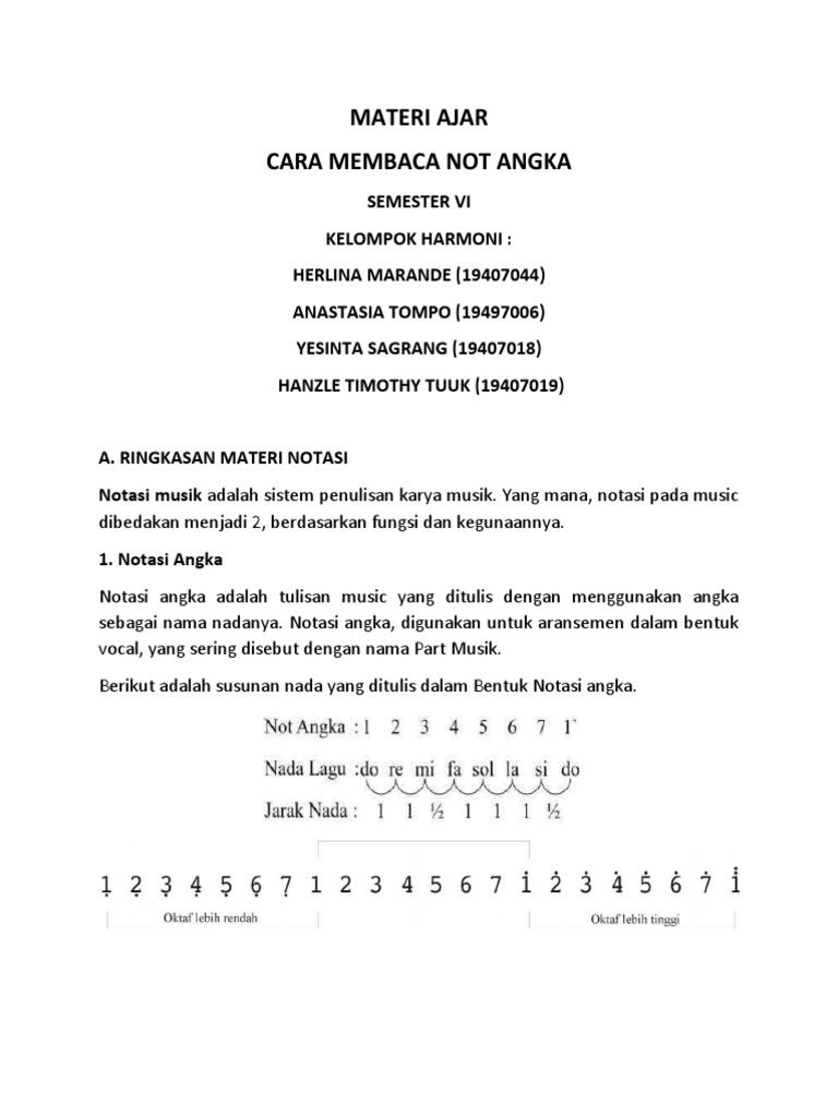 Simbol Notasi dalam Musik Angka | PDF | Seni | Puisi