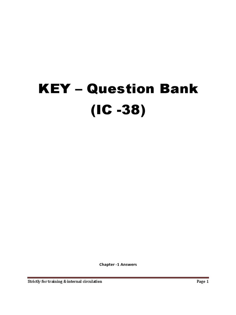 IC - 38 Key - Question Bank | PDF | Insurance | Life Insurance