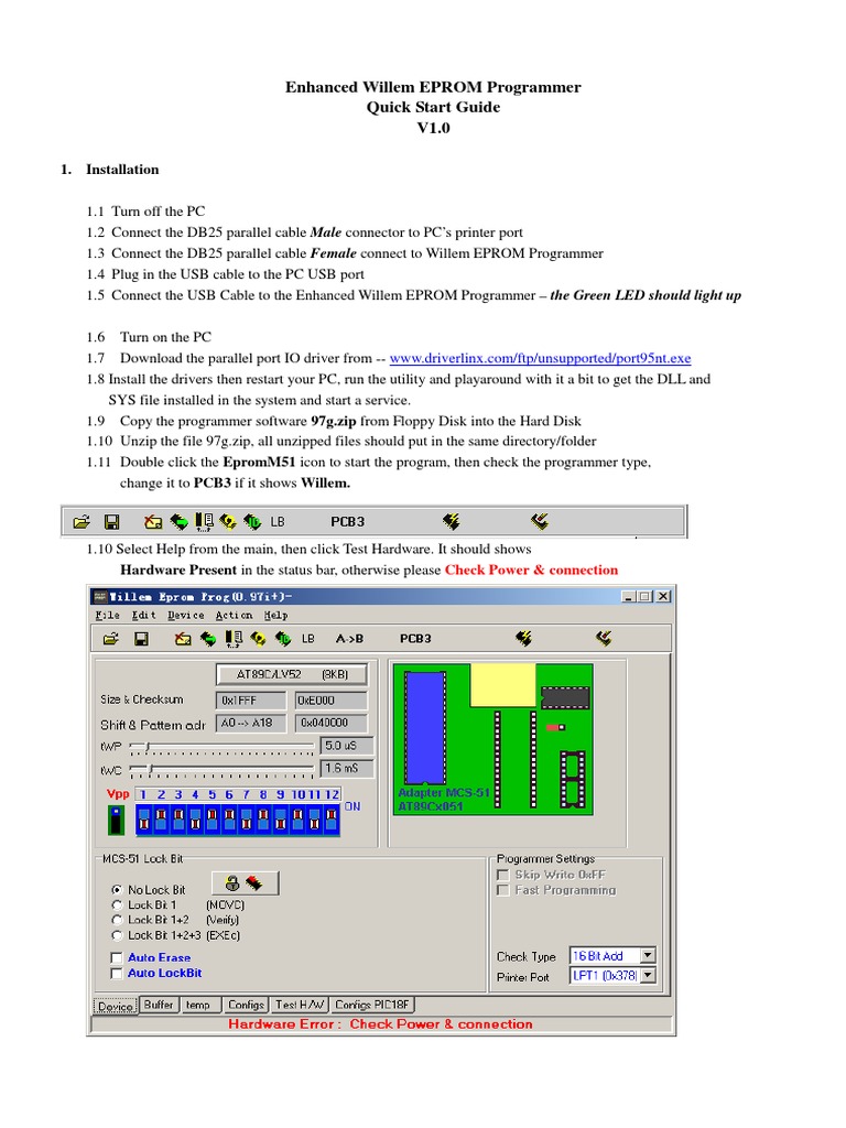 Enhanced Willem EPROM Programmer Guide | PDF | Flash Memory | Office ...