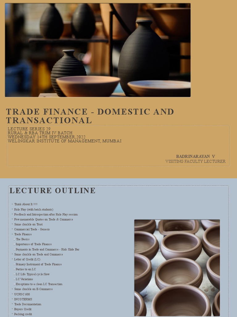 Guest Lecture Series 29 - Trade Finance PPT Format | Download Free PDF ...