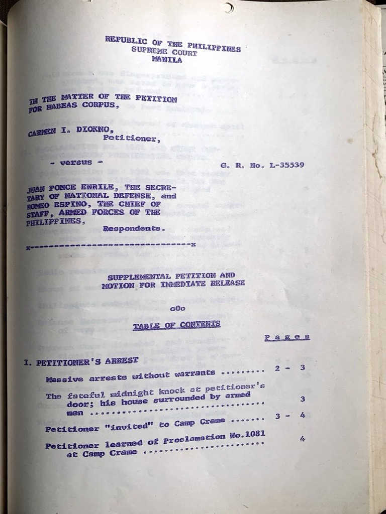 On The Arrest and Detention of Sen. Jose W. Diokno | PDF