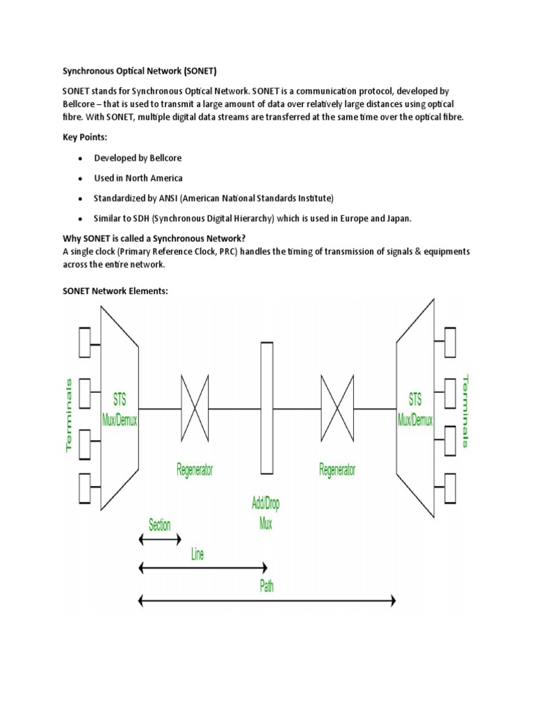 SONET | PDF | Computer Network | Electronics