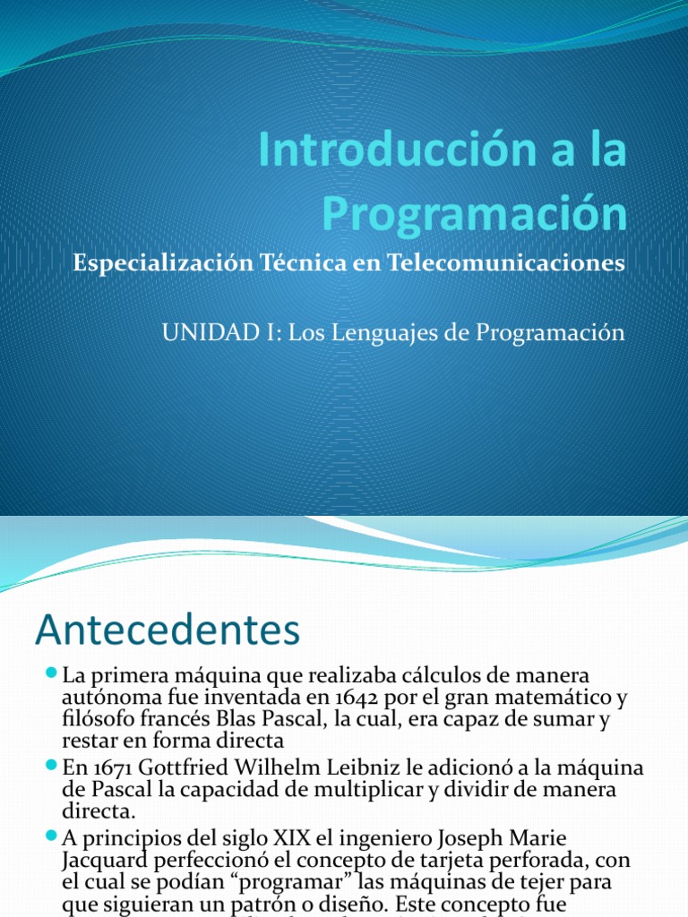 Introducción A La Programación - Clase 1 | PDF | Lenguaje de ... Introducción A La Programación - Clase 1 | PDF | Lenguaje de ...