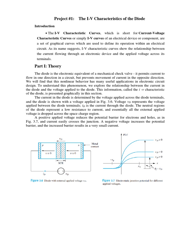 Project 1 I V Curve of A Diode | PDF | Diode | Electrical Network