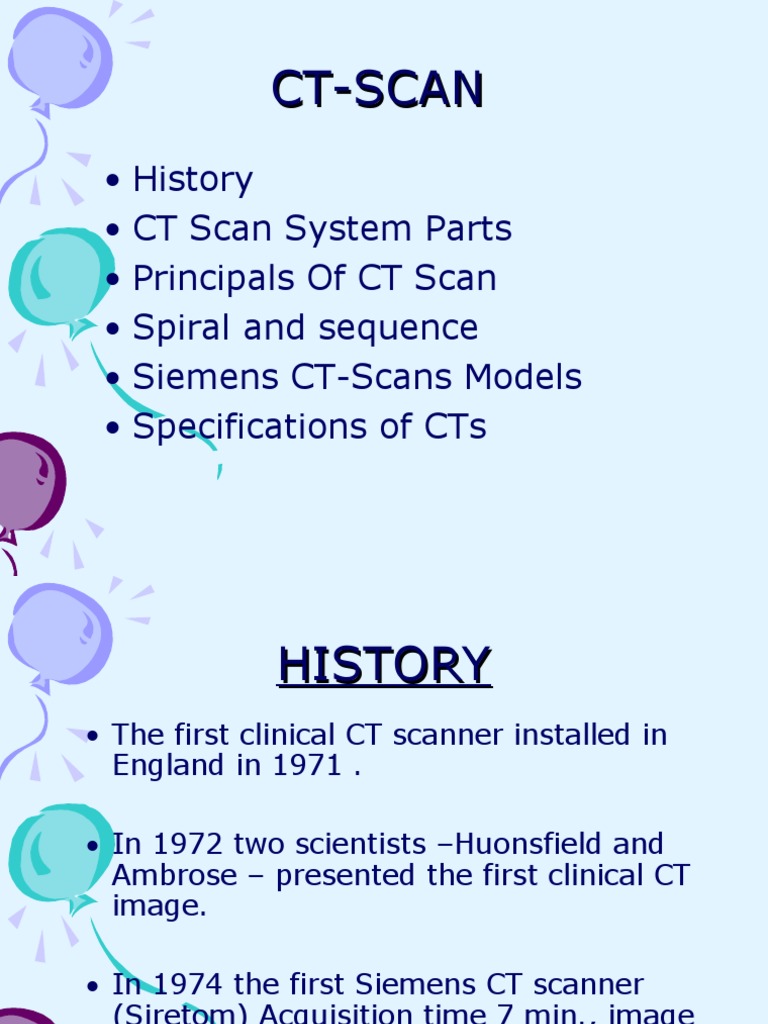 CT Scan Presentation | Download Free PDF | Ct Scan | Imaging