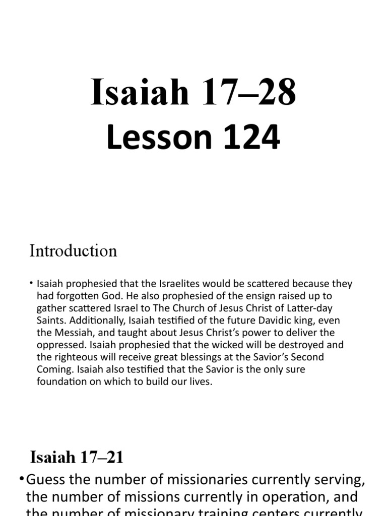 OT 2 - Lesson 124 | PDF | Isaiah | Jesus