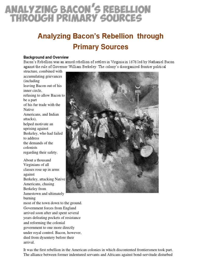 Bacon's Rebellion | PDF | British Colonization Of The Americas | The ...