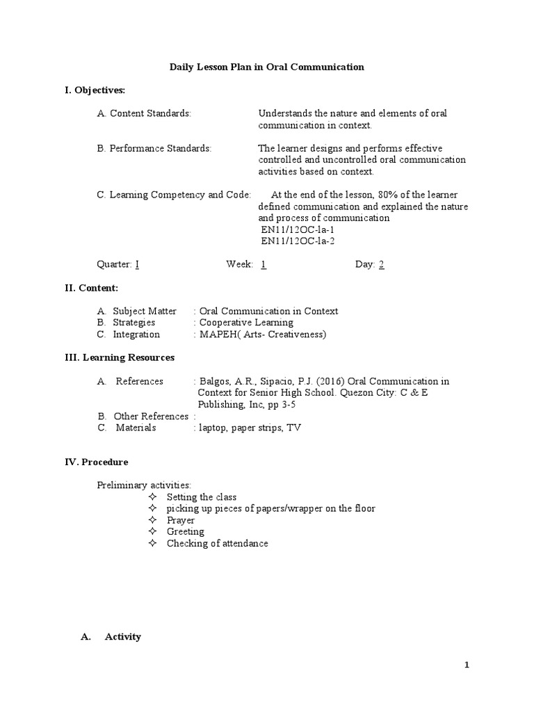 English SHS - Oral Communication | PDF | Communication | Nonverbal ...