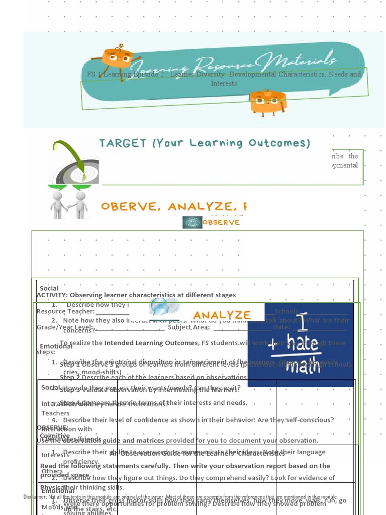 Maricel Arandia FS1 EPISODE 2 | PDF | Learning | Teachers