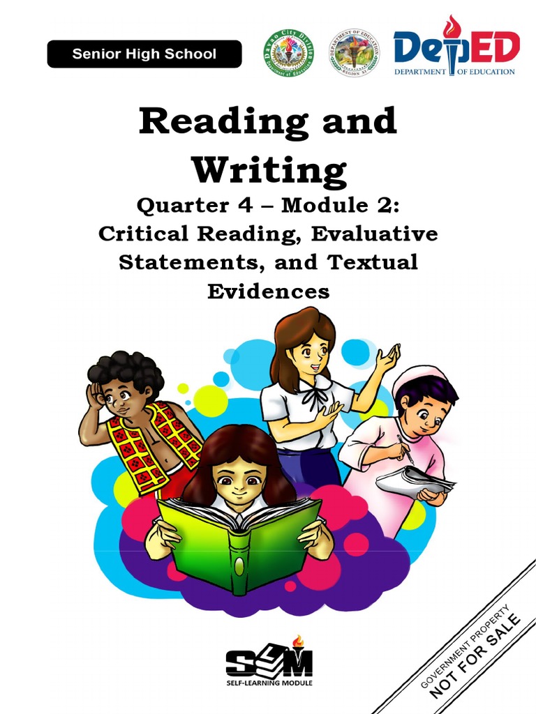 SHS - RWS Q4 Module 2 Critical Reading, Evaluative Statements and Textual Evidences | PDF ...