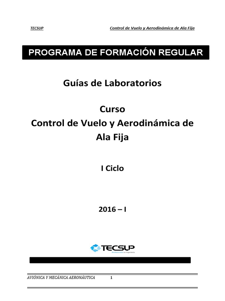 Laboratorio de Aerodinámica y Control de Vuelo | PDF | Avión | Aeronave