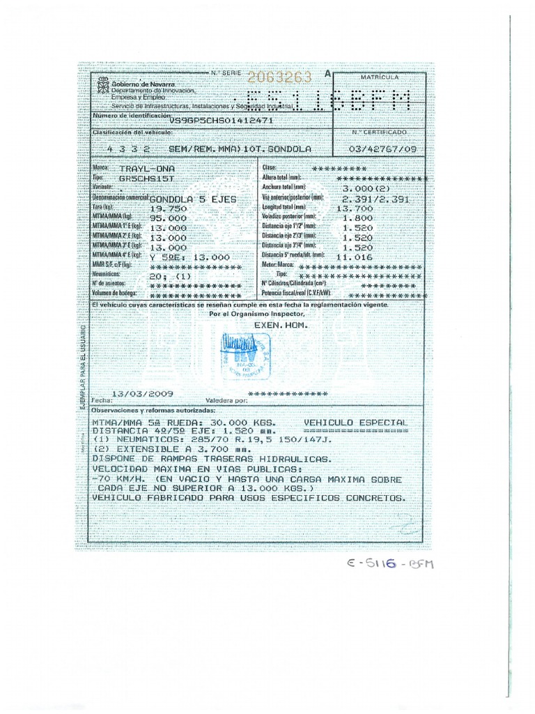 Ficha Tecnica e 5116 BFM | PDF