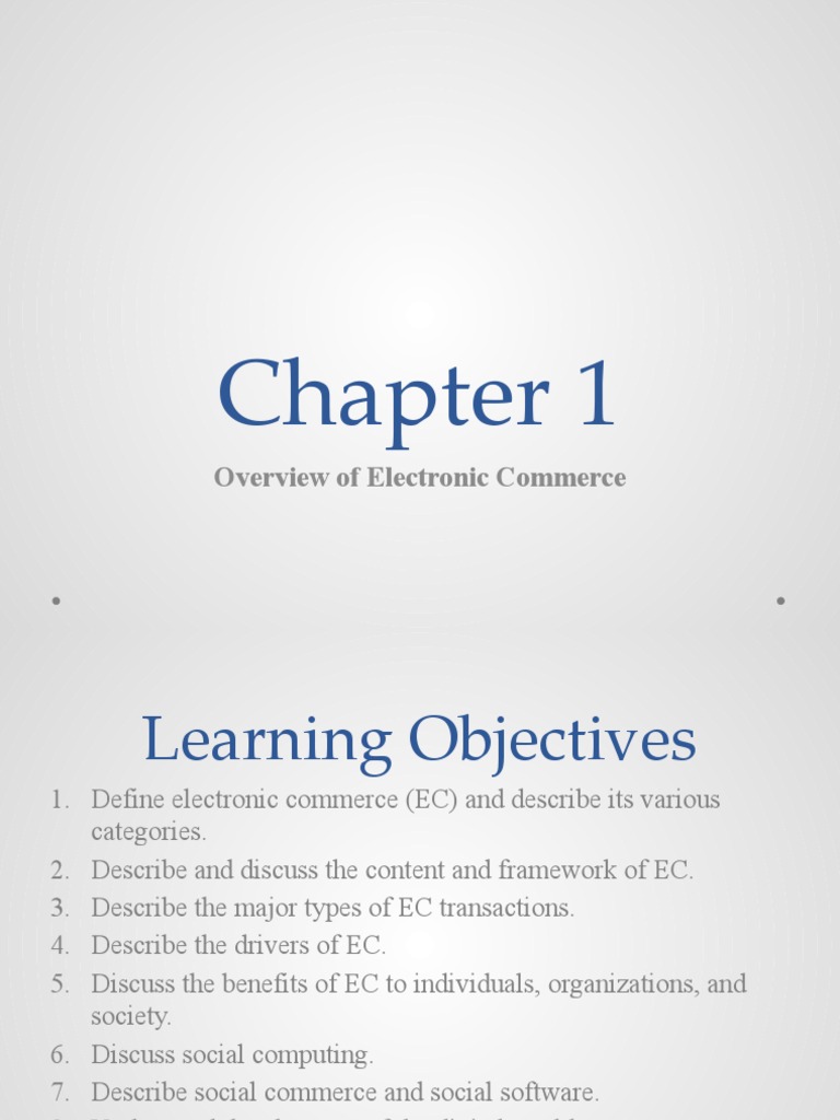 Ec2018 Chapter 1 | PDF | E Commerce | Business Model